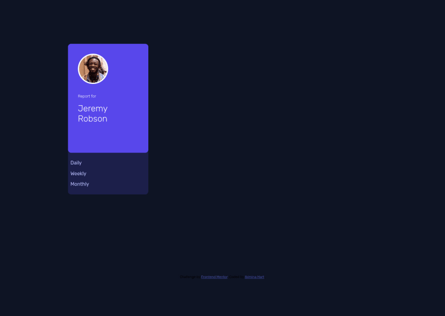 Frontend Mentor Responsive Time Tracking Dashboard Using Grid And Flexbox Coding Challenge