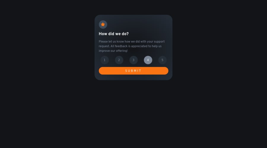 Frontend Mentor Interactive Rating Component Coding Challenge Solution