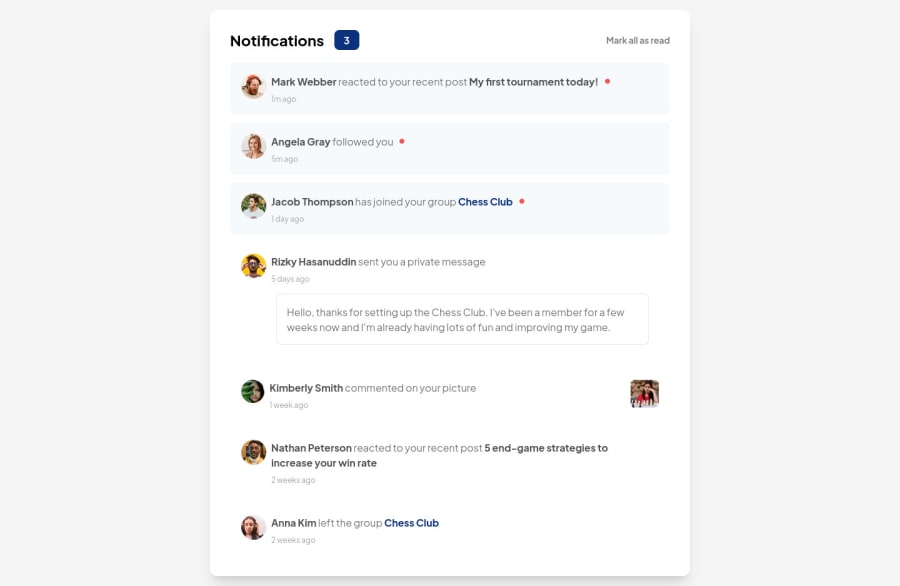 Frontend Mentor | React & TailwindCSS notification app coding challenge ... Frontend Mentor | React & TailwindCSS notification app coding challenge ...