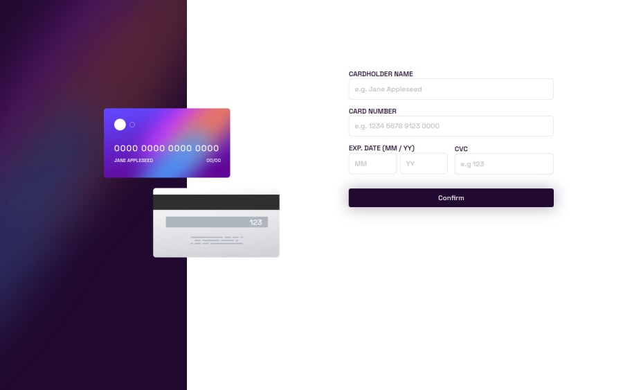 Frontend Mentor Interative Card Details Form Using Html Sass And Javascript Coding Challenge
