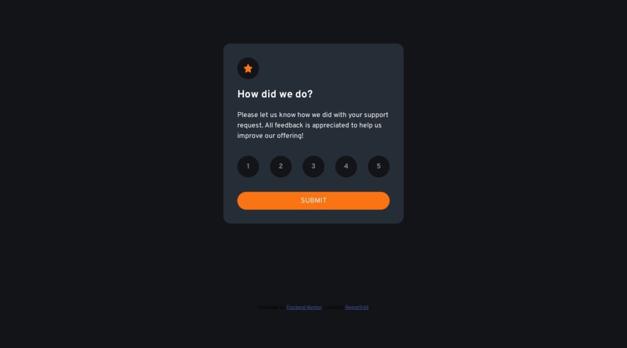 Frontend Mentor Interactive Rating Component With Scss Coding Challenge Solution