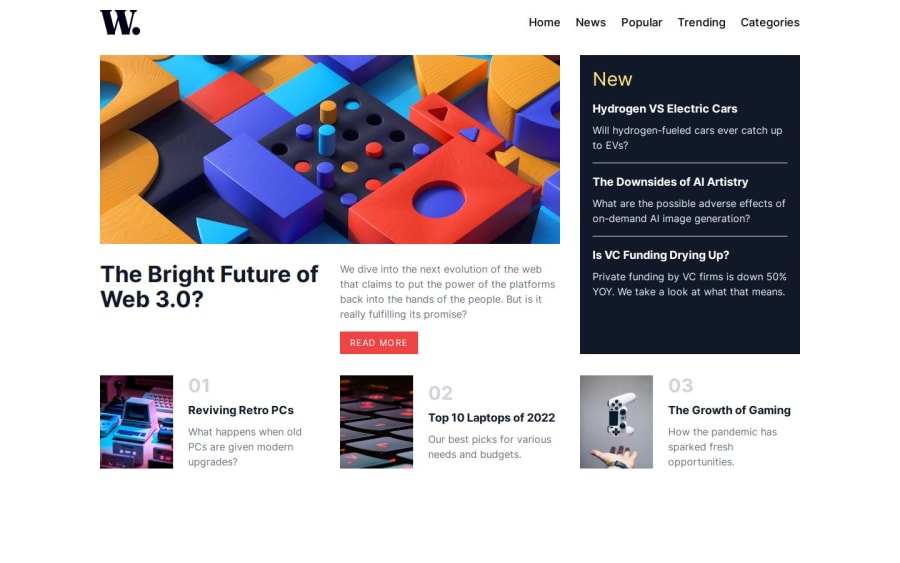 Frontend Mentor News Homepage Challenge With Tailwind Coding