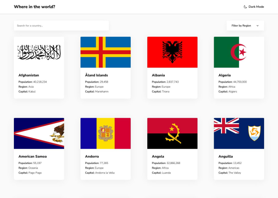 Frontend Mentor Country Api React React Router Coding Challenge