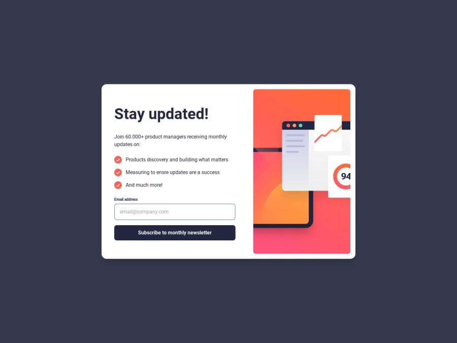 Frontend Mentor Newsletter With React Tailwind Coding Challenge