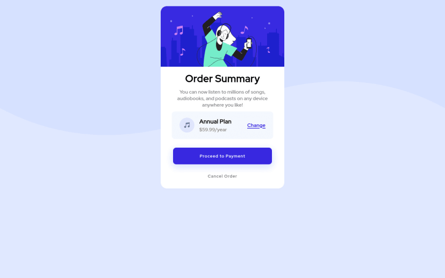 Frontend Mentor Responsive Order Summary Card Coding Challenge Solution