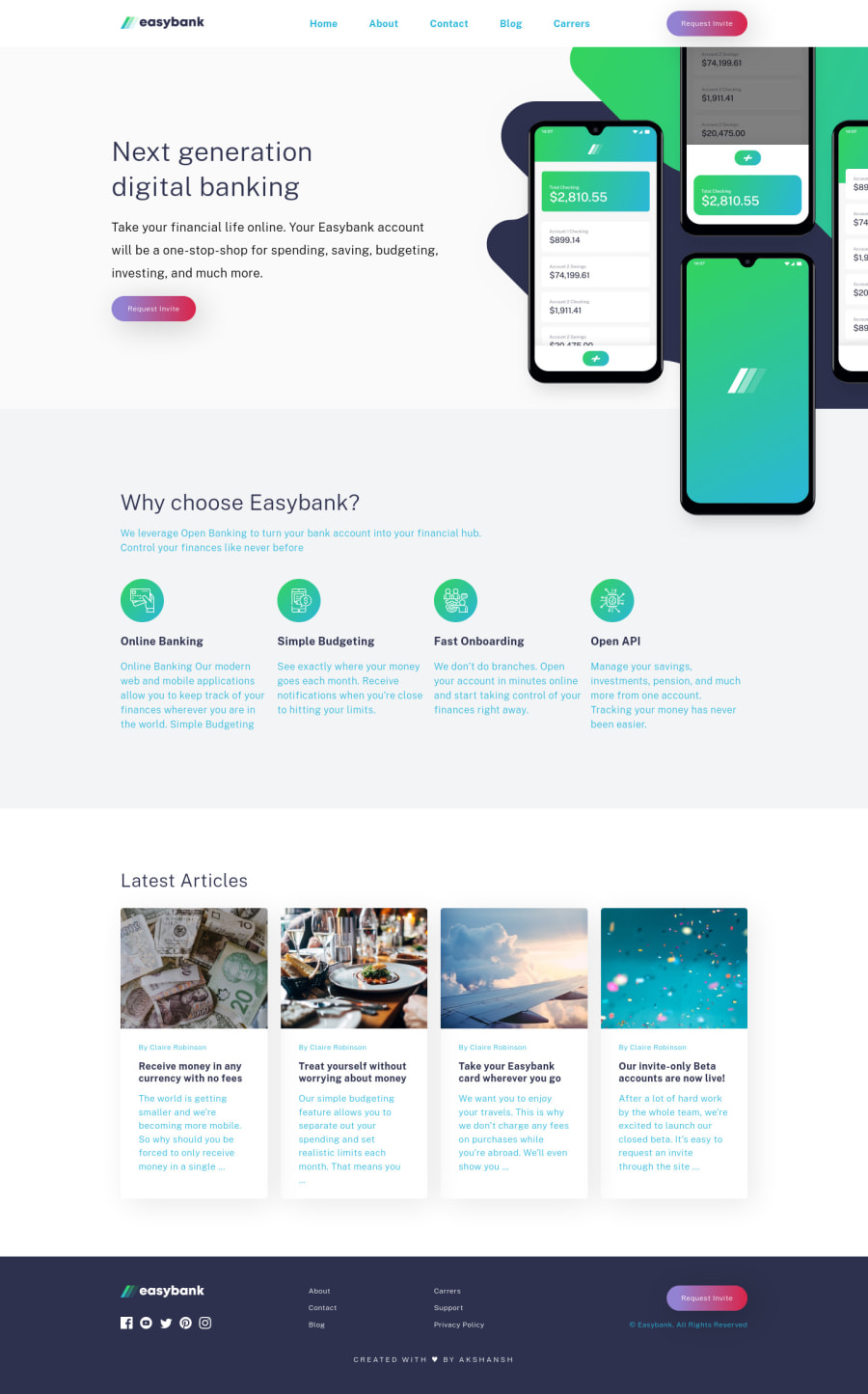 Frontend Mentor Easybank Landing Page Using Css Grid And Flex Coding