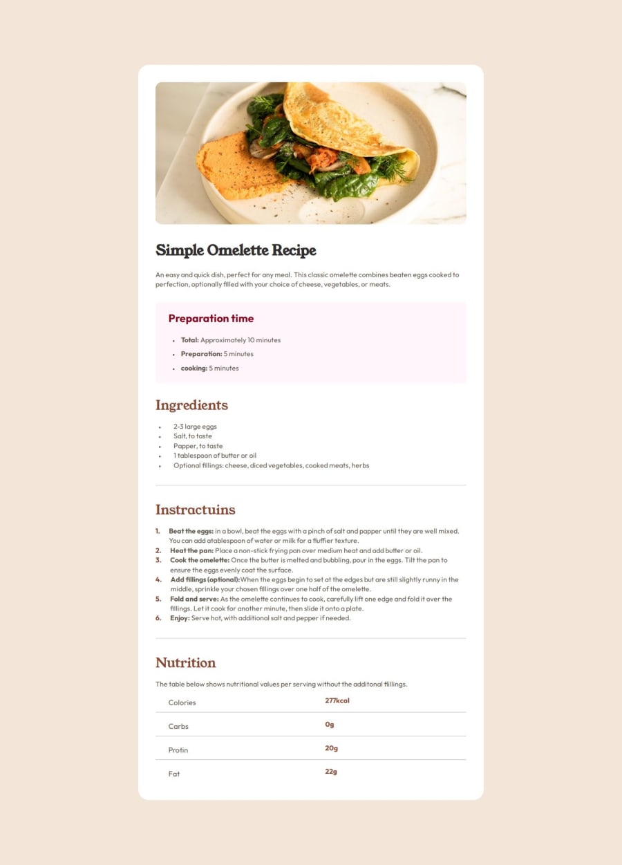 Frontend Mentor Recipe Page With Html And Css Coding Challenge Solution
