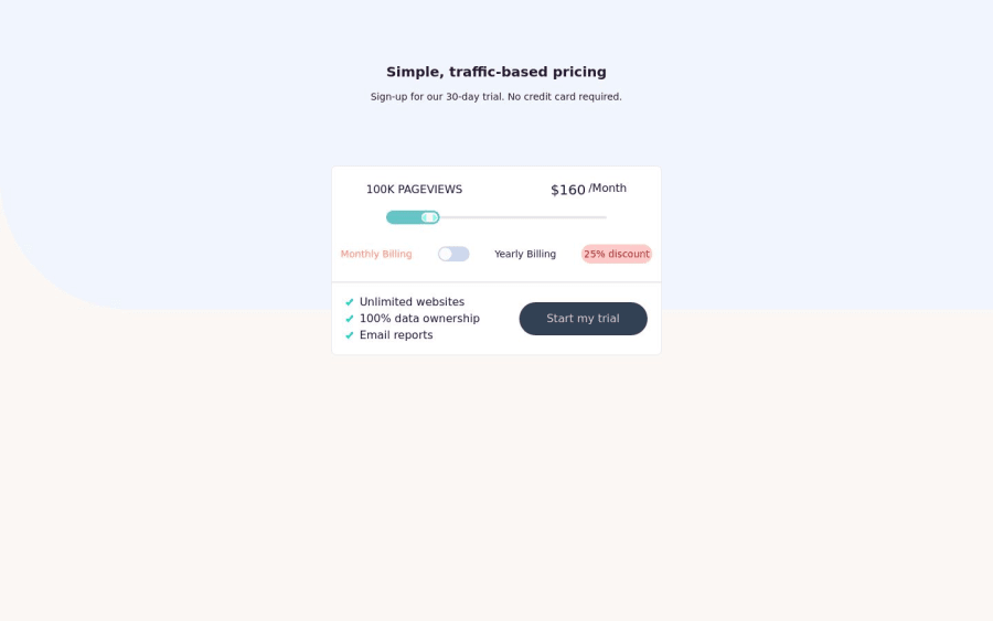 Frontend Mentor Interactive Pricing Component Main Coding Challenge