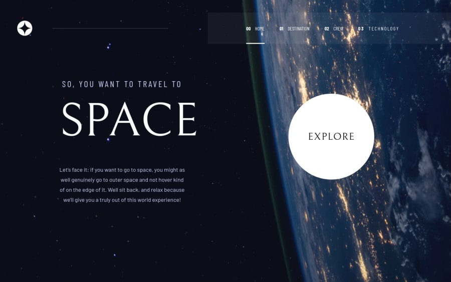 Frontend Mentor Space Tourism Multi Page Website Coding Challenge