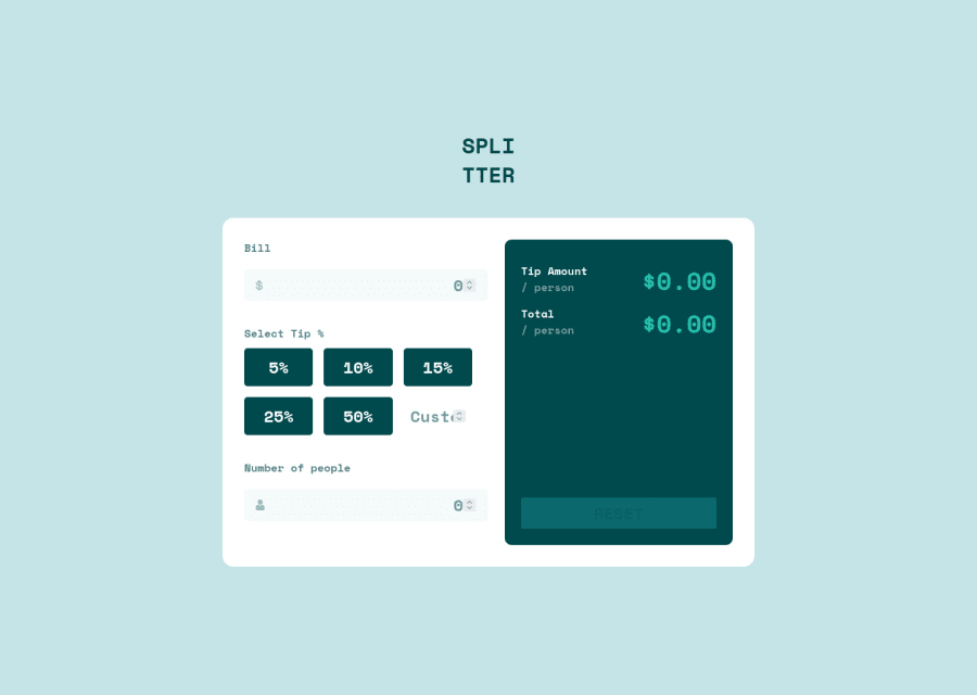 Frontend Mentor Tip Calculator Solution Using React Vite Emotion