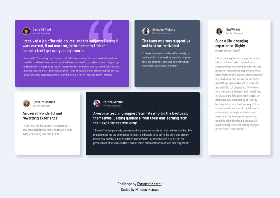Frontend Mentor Responsive Design Using Bootstrap Grid Coding Challenge Solution