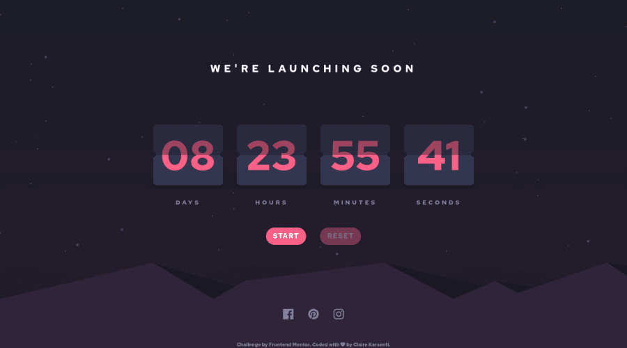 Frontend Mentor Launch Countdown Timer Using Flexbox Styled
