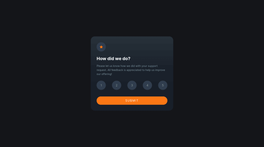 Frontend Mentor Interactive Rating Component Using Css Javascript Coding Challenge Solution