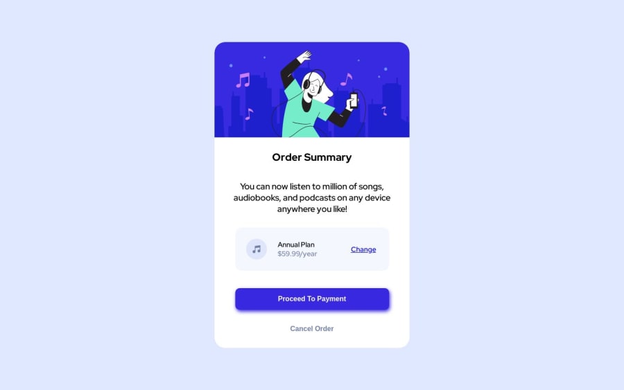Frontend Mentor Order Summary Html Css Coding Challenge Solution