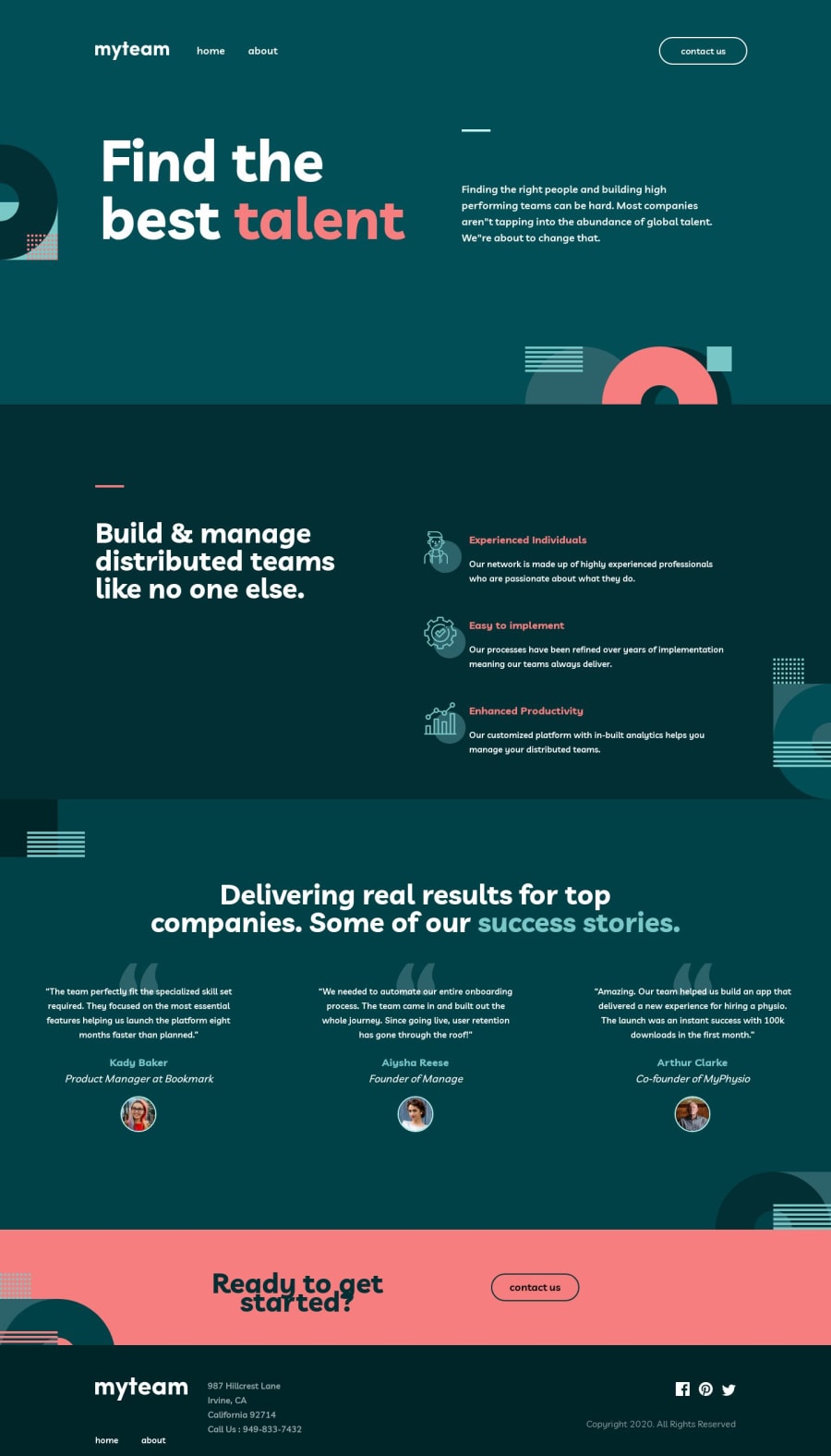 Frontend Mentor Myteam Multi Page Website Coding Challenge Solution