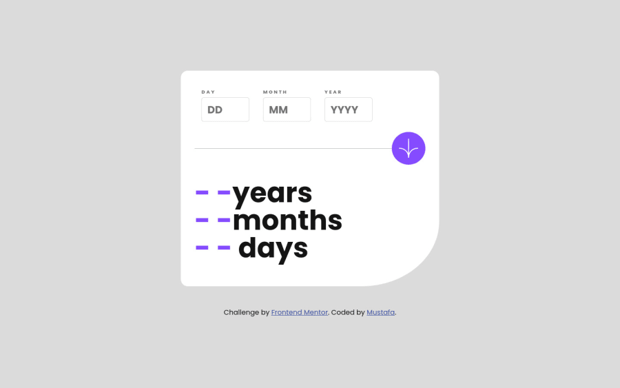 Frontend Mentor Age Calculator App Coding Challenge Solution