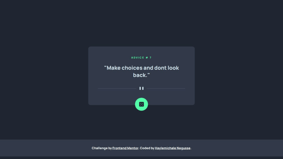 Frontend Mentor Responsive Advice Generator App Using Html Css Js