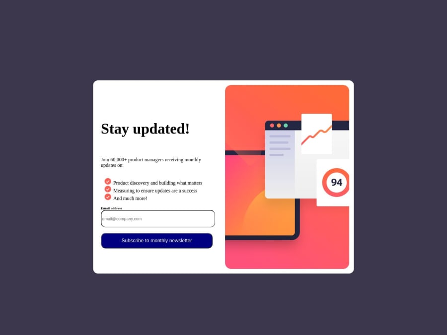 Frontend Mentor Newsletter Sign Up Form Created Using Html Css And Javascript Coding