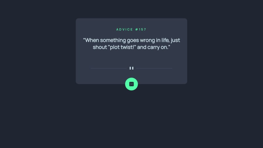 Frontend Mentor | Random Advice Generator coding challenge solution Frontend Mentor | Random Advice Generator coding challenge solution