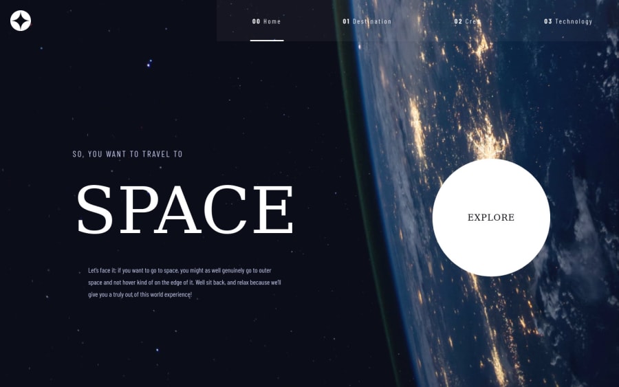 Frontend Mentor Space Tourism Site Built With React And Styled