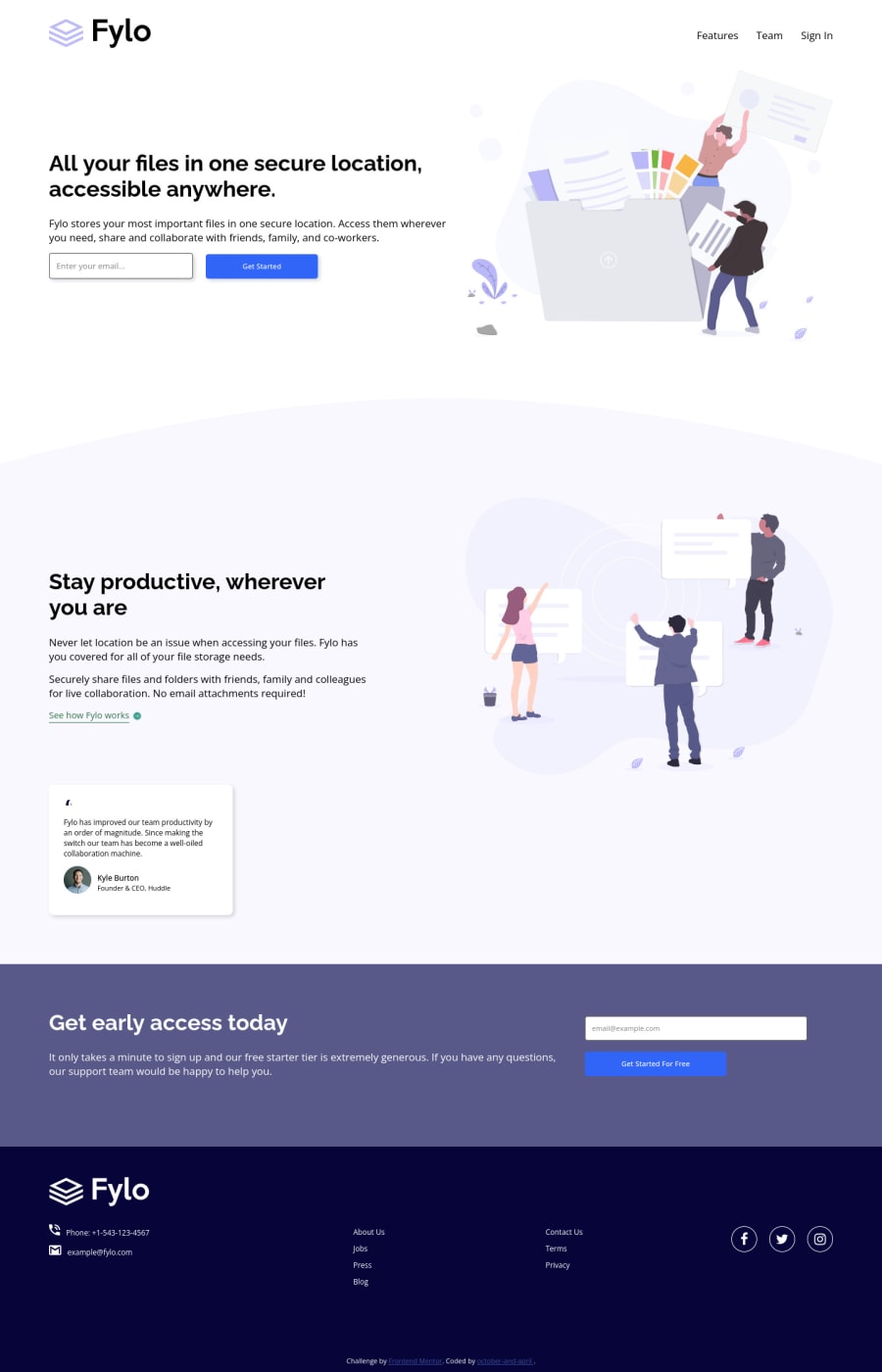 Frontend Mentor Fylo Landing Page With Html And Css Coding Challenge