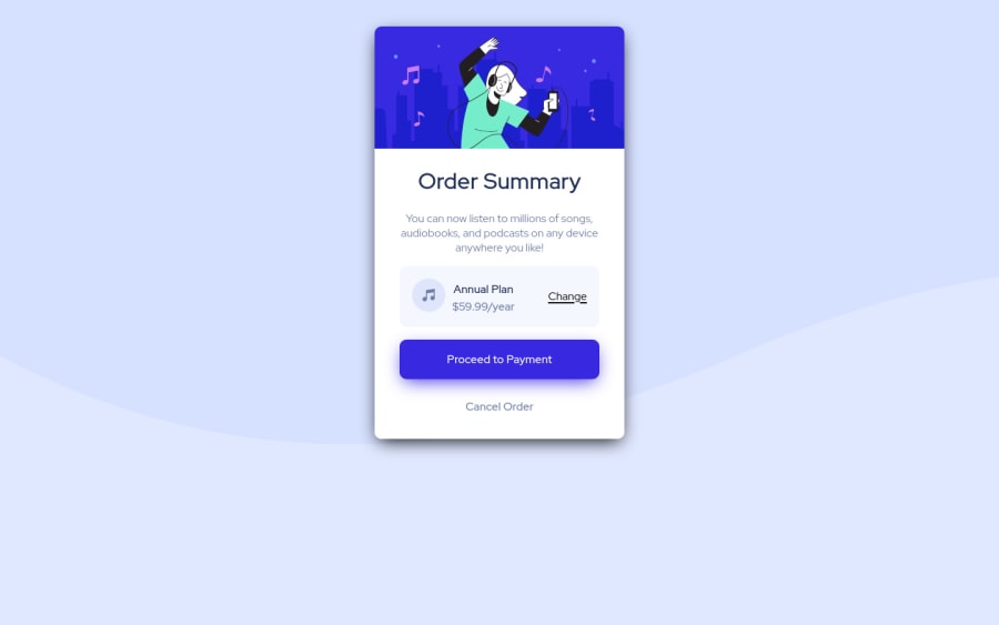 Frontend Mentor Order Summary Challenge Coding Challenge Solution