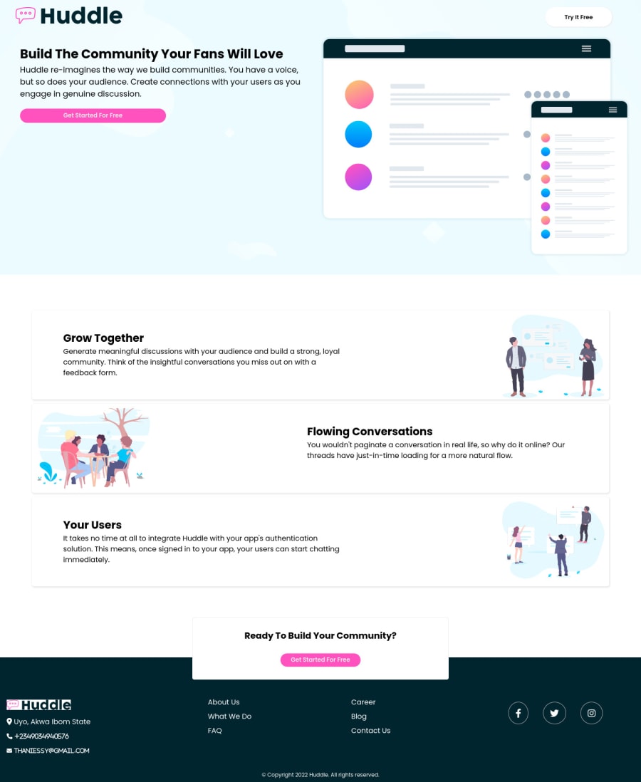 Frontend Mentor Huddle Landing Page Using Html And Css Coding Challenge Solution
