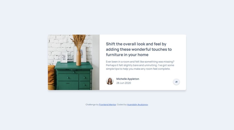 Frontend Mentor Article Preview Component Using Html Css Javascript Coding Challenge Solution