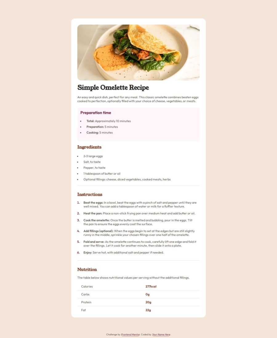 Frontend Mentor Responsive Recipe Page Built With Html And Css Coding Challenge Solution