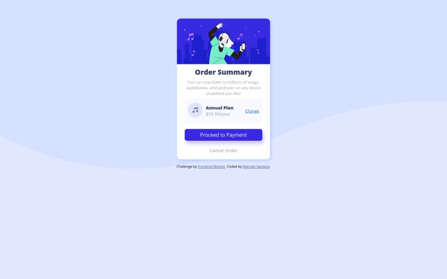 Frontend Mentor Order Summary Coding Challenge Solution