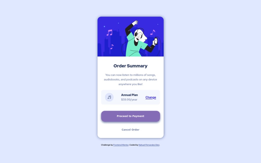Frontend Mentor Frontend Mentor Order Summary Card Coding Challenge