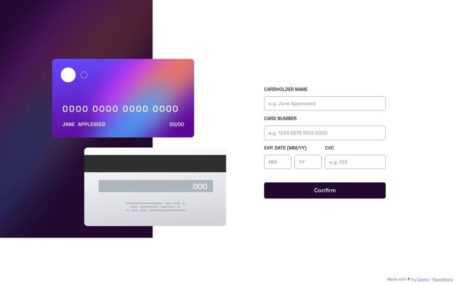 Frontend Mentor | Interactive card details form coding challenge solution Frontend Mentor | Interactive card details form coding challenge solution