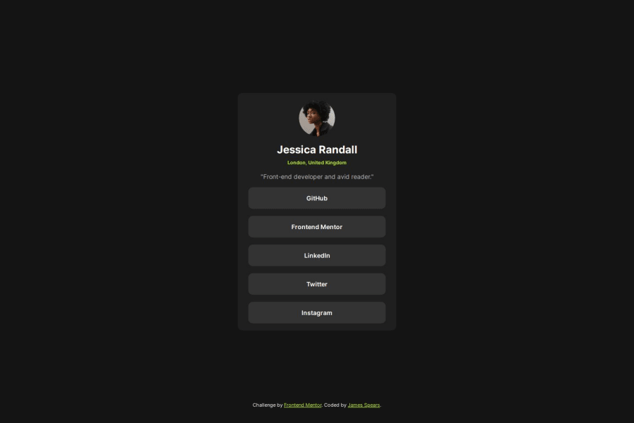 Frontend Mentor Social Links Profile Build Using Html Css And Flexbox Coding Challenge Solution