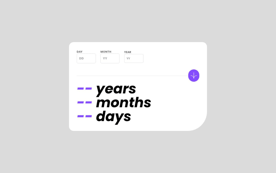 Frontend Mentor Age Calculator App Using Html Css Js And Tailwindcss Coding Challenge Solution