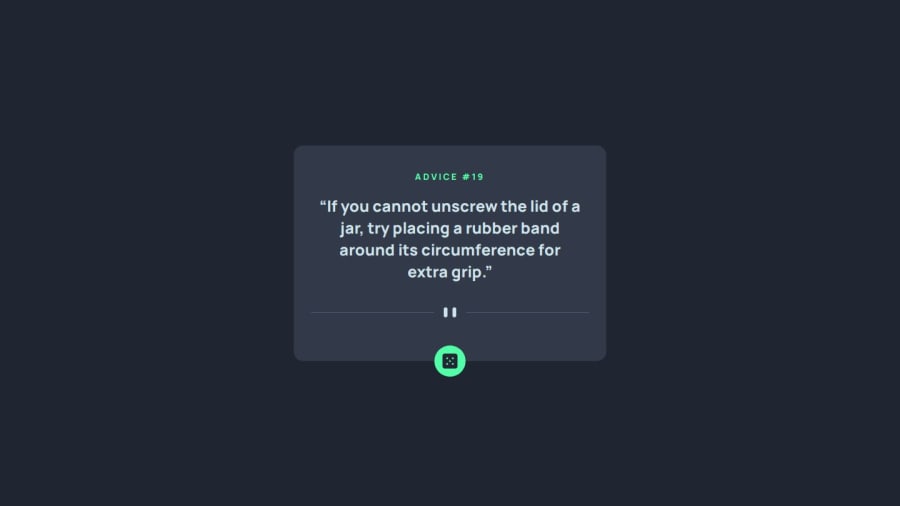 Frontend Mentor Dynamic Advice Generator With Reactjs Typescript Api Coding Challenge Solution