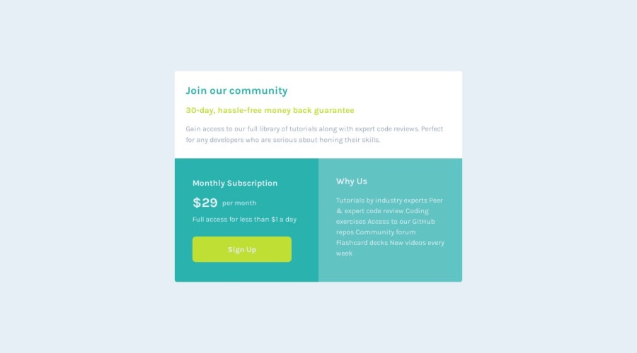 Frontend Mentor Single Price Component Using Css Coding Challenge