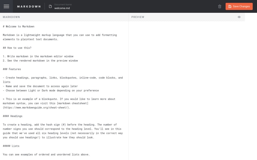 Frontend Mentor Markdown Editor Using Reactmarkdown Mui React Localstorage Coding Challenge