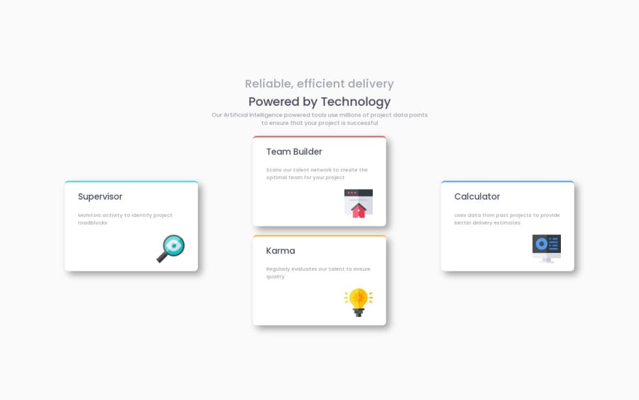 Frontend Mentor Responsive Four Card Feature Section Coding Challenge