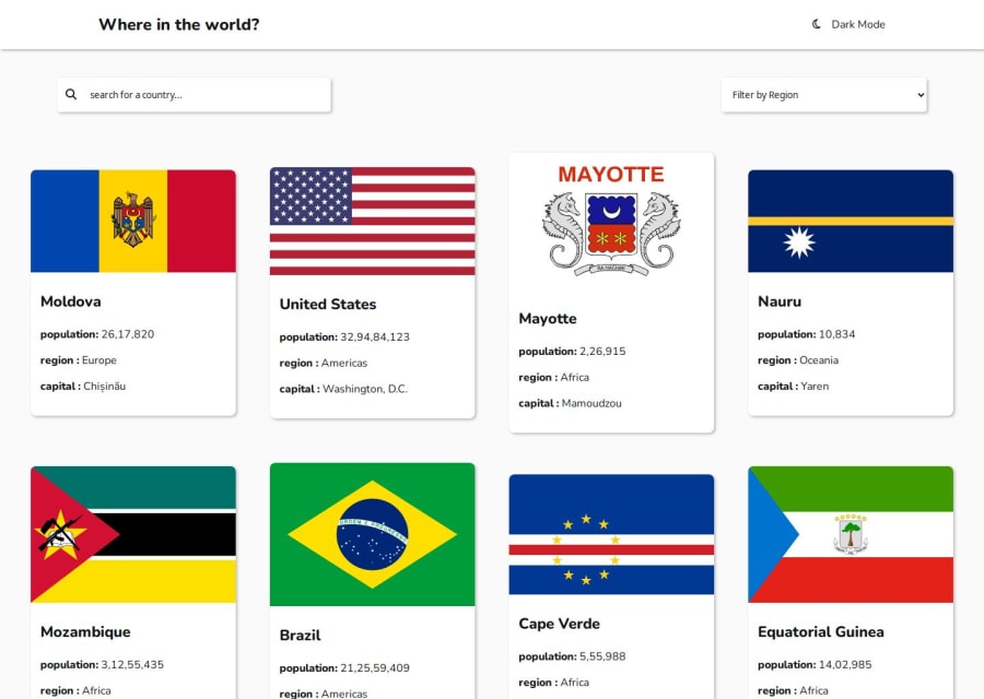 Frontend Mentor Rest Countries Api With Color Theme Switcher Coding