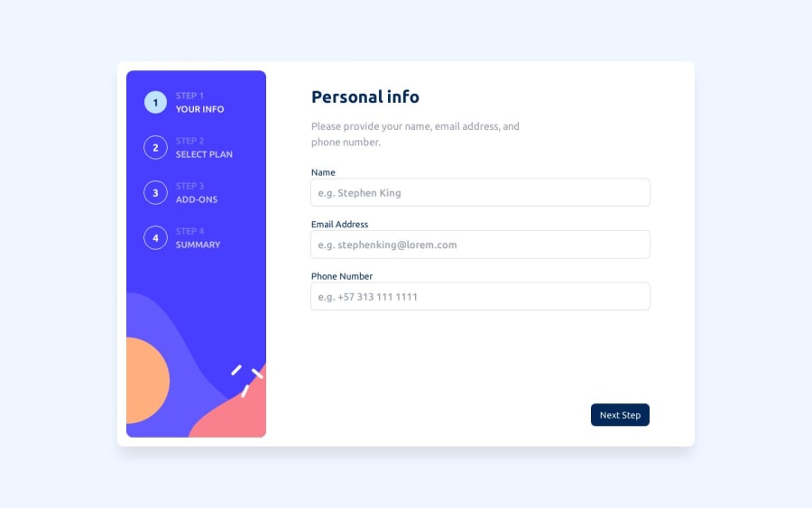 Frontend Mentor Responsive Multi Step Form With Nextjs And Tailwindcss Coding Challenge Solution