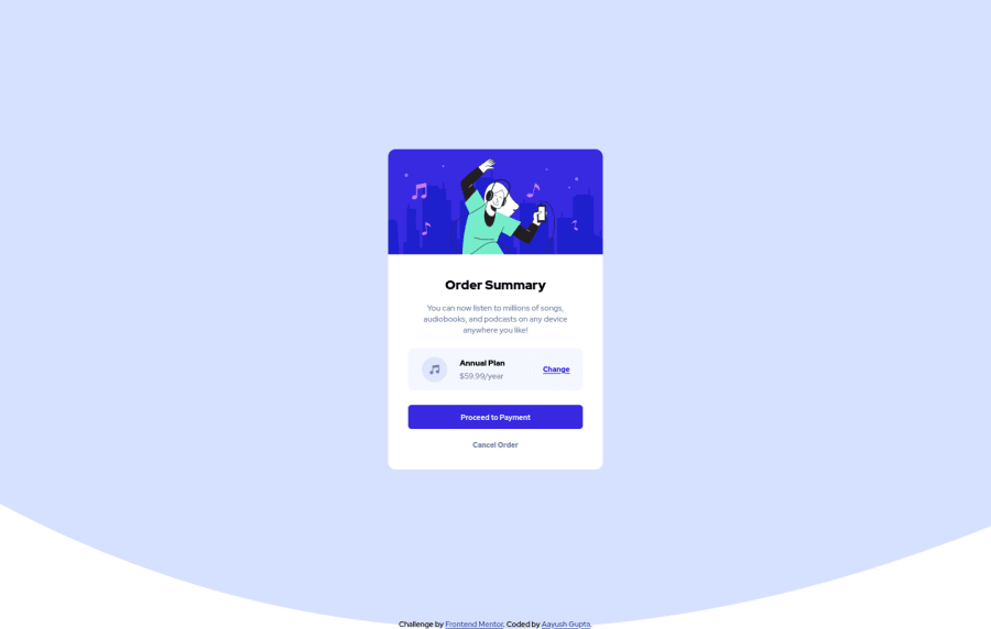Frontend Mentor Responsive Order Summary Page Using Html And Css Coding Challenge Solution