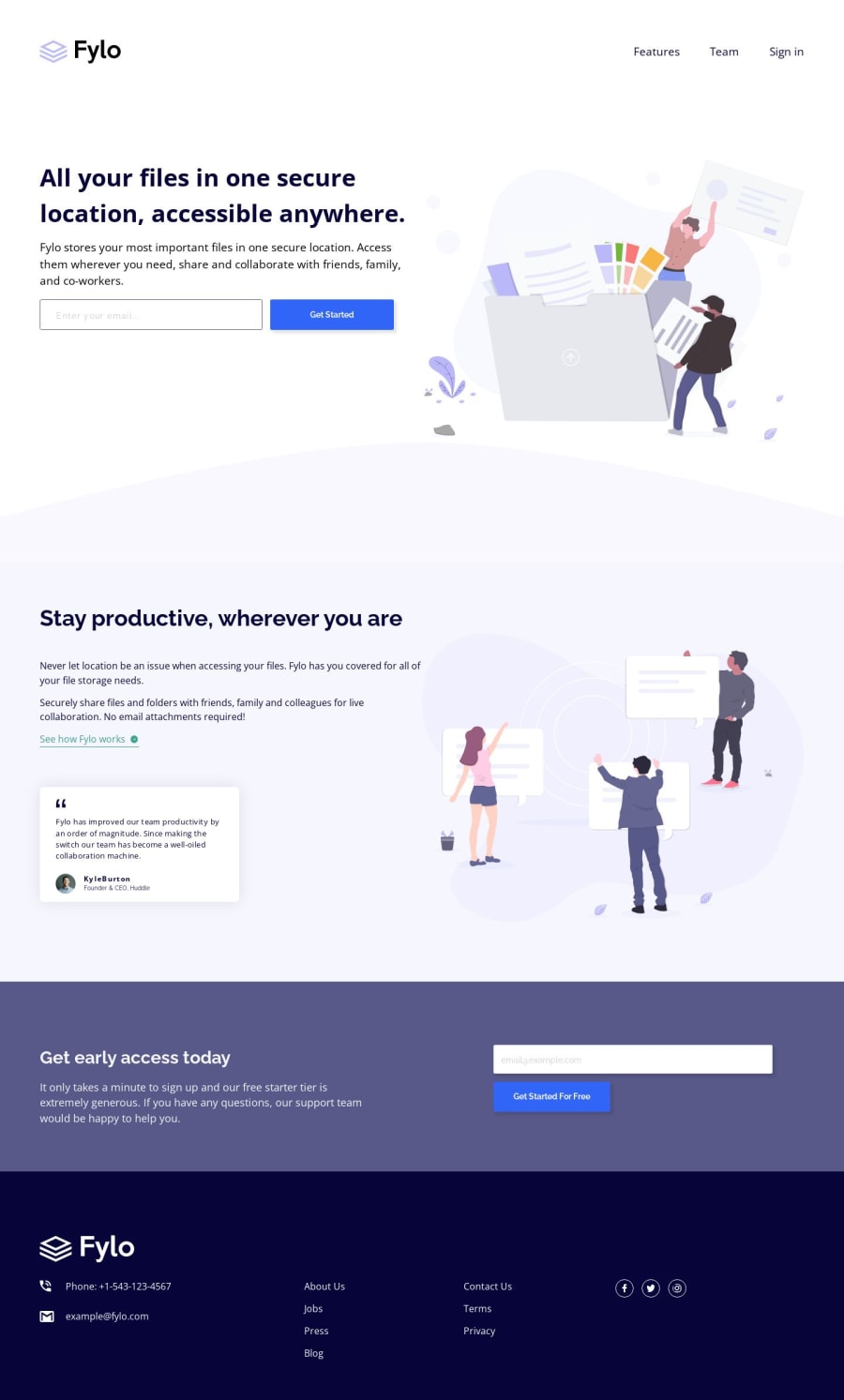 Frontend Mentor Fylo Landing Page With Html And Css Only Coding