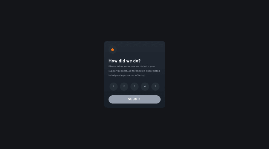 Frontend Mentor Interactive Rating Component Using Sveltekit And Tailwind Css Coding Challenge