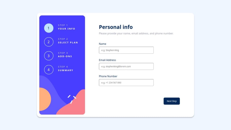 Frontend Mentor | Multi step form coding challenge solution