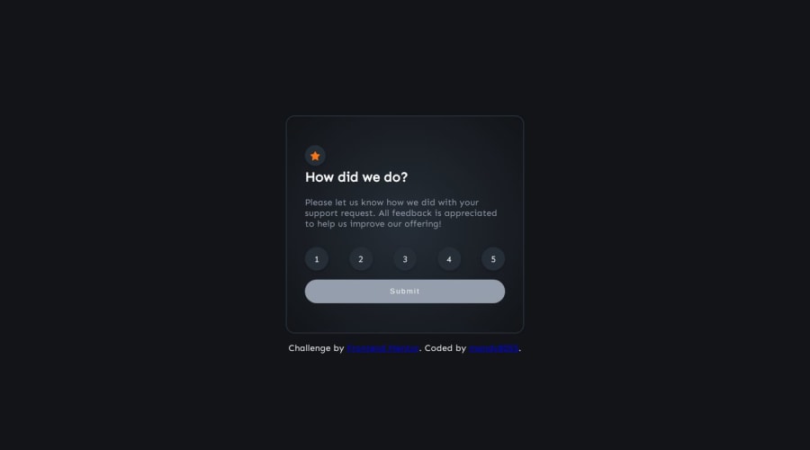 Frontend Mentor Interactive Rating Component Coding Challenge Solution
