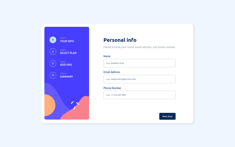 Frontend Mentor Multi Step Form With Html Css And Pure Javascript Coding Challenge Solution