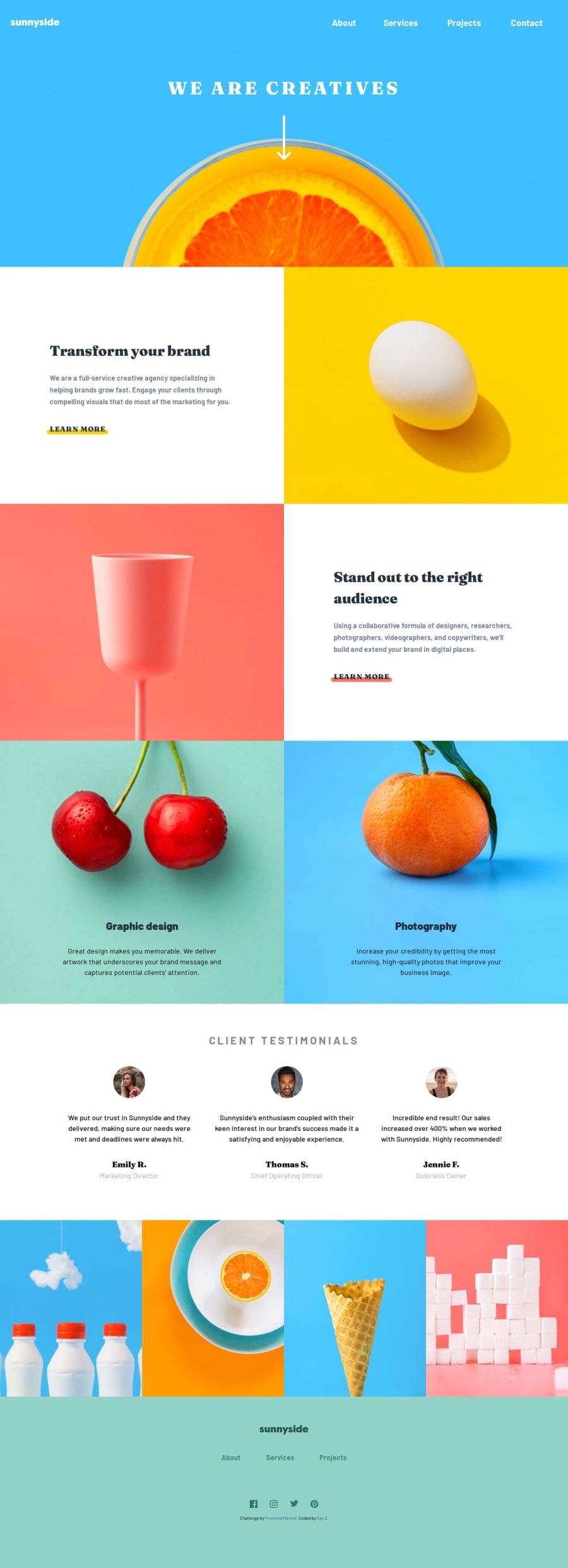 Frontend Mentor Sunnyside Agency Landing Page Using React With Scss Coding Challenge Solution 2086