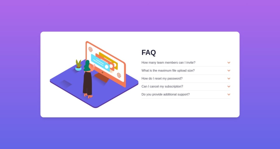 Frontend Mentor Faq Accordion Card With Vue Tailwind Coding