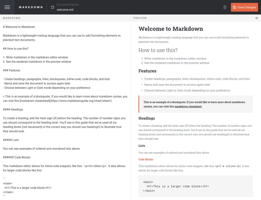 Frontend Mentor Markdown Editor Using React Tailwindcss And Local Storage Coding Challenge