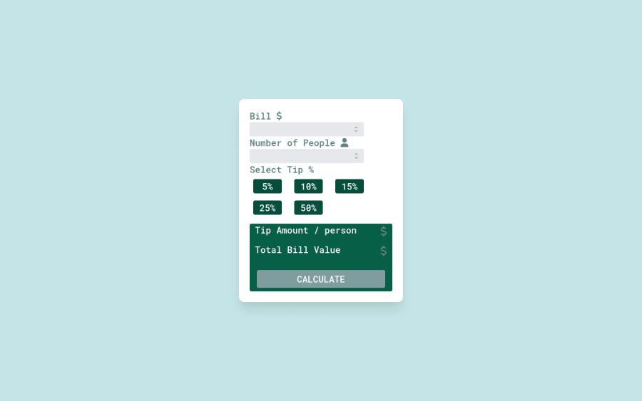 Frontend Mentor Tip Calculator Using Html Css And Tailwind Css Coding Challenge Solution